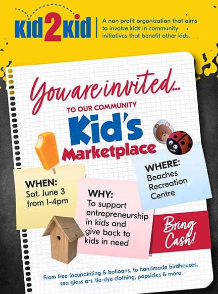 Kid's Marketplace on June 3 at Beaches Recreation Centre raises funds ...
